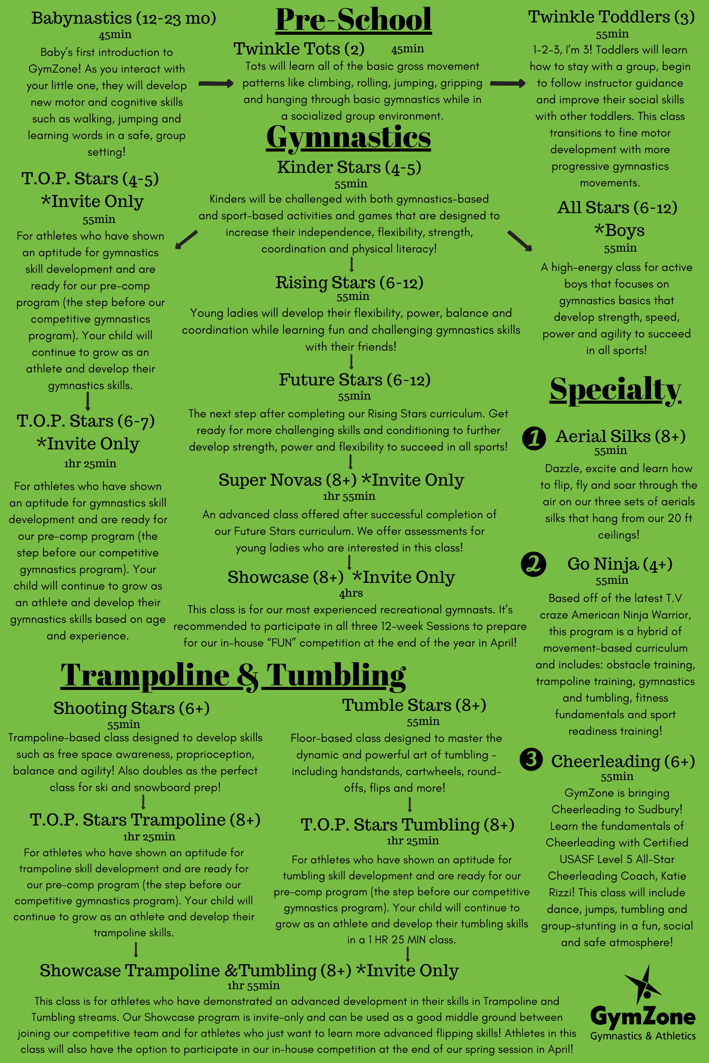 Recreational Classes :: GymZone Gymnastics and Athletics